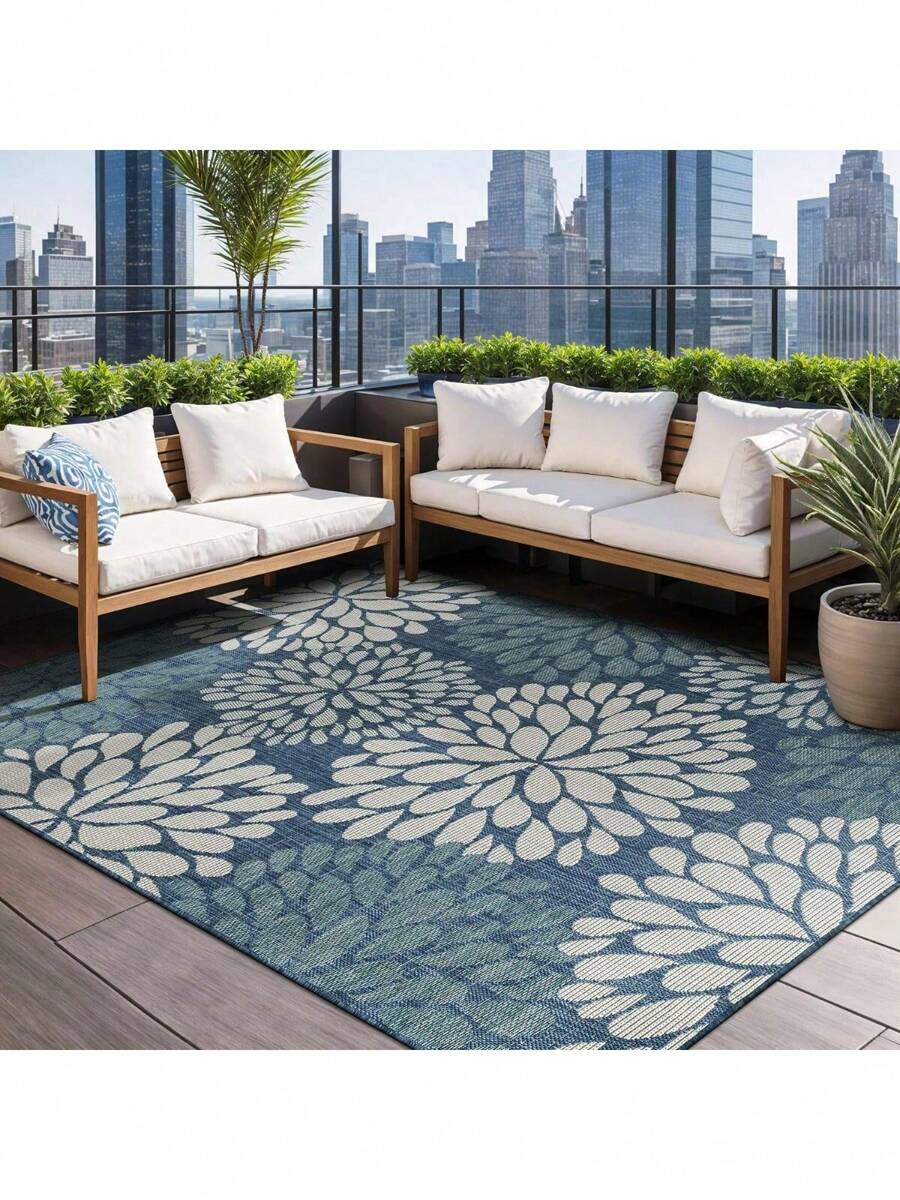 Outdoor Rug 6x9 Modern Exotic Tropical Leaf Area Rugs For Indoor And ...