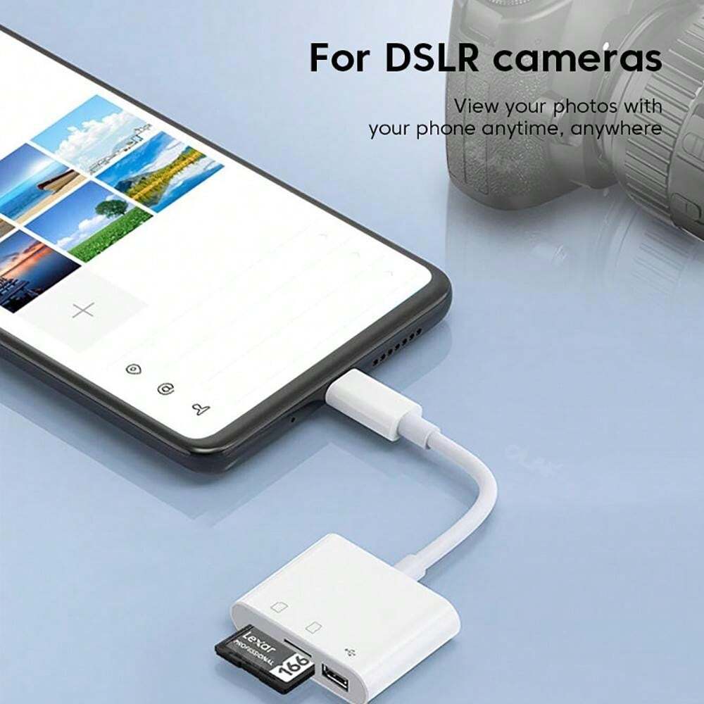 USB Type C Hub 3 In 1 Type C לTF CF SD קורא כרטיסי זיכרון USB ממיר OTG ...