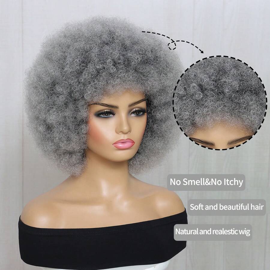 Perruques cheveux afro doux pour femmes, perruque afro bouclée frisée ...