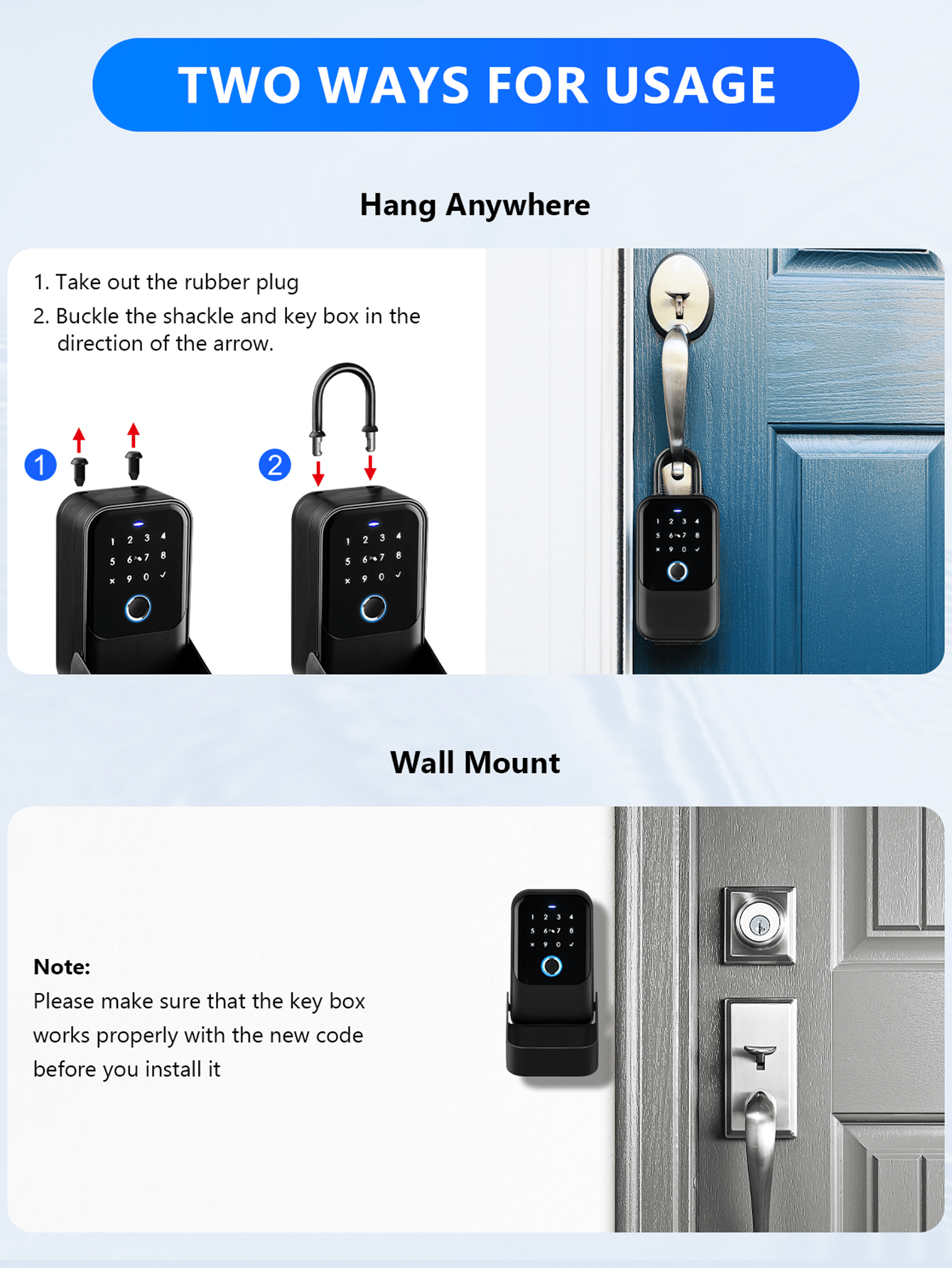 [2024 Newest]Smart Lock Box,Key Lock Box Wireless Smart Key Lockbox ...