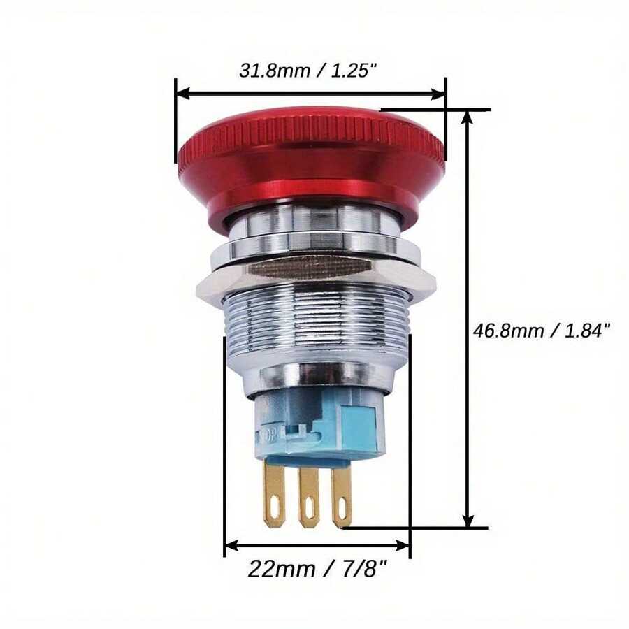 22mm Metal Emergency Stop Rotary Push-Lock 12V Emergency Stop Button ...