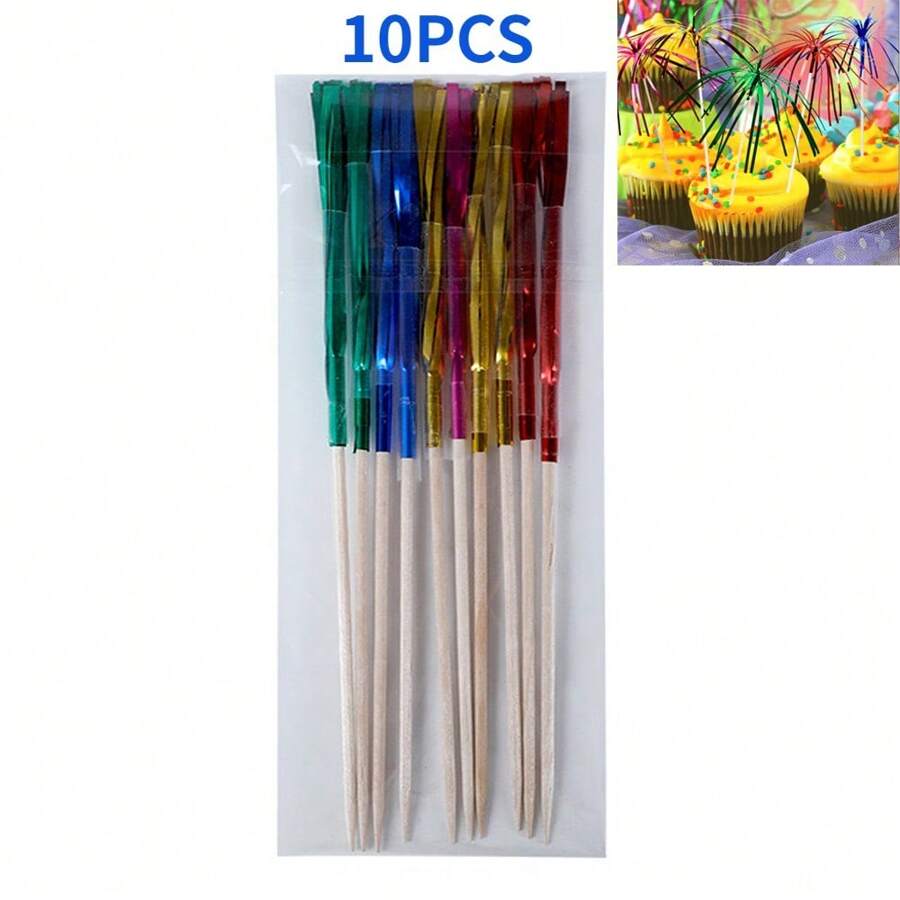 10/20/60pcs Vibrant Fireworks Cocktail Picks - Colorful Party ...