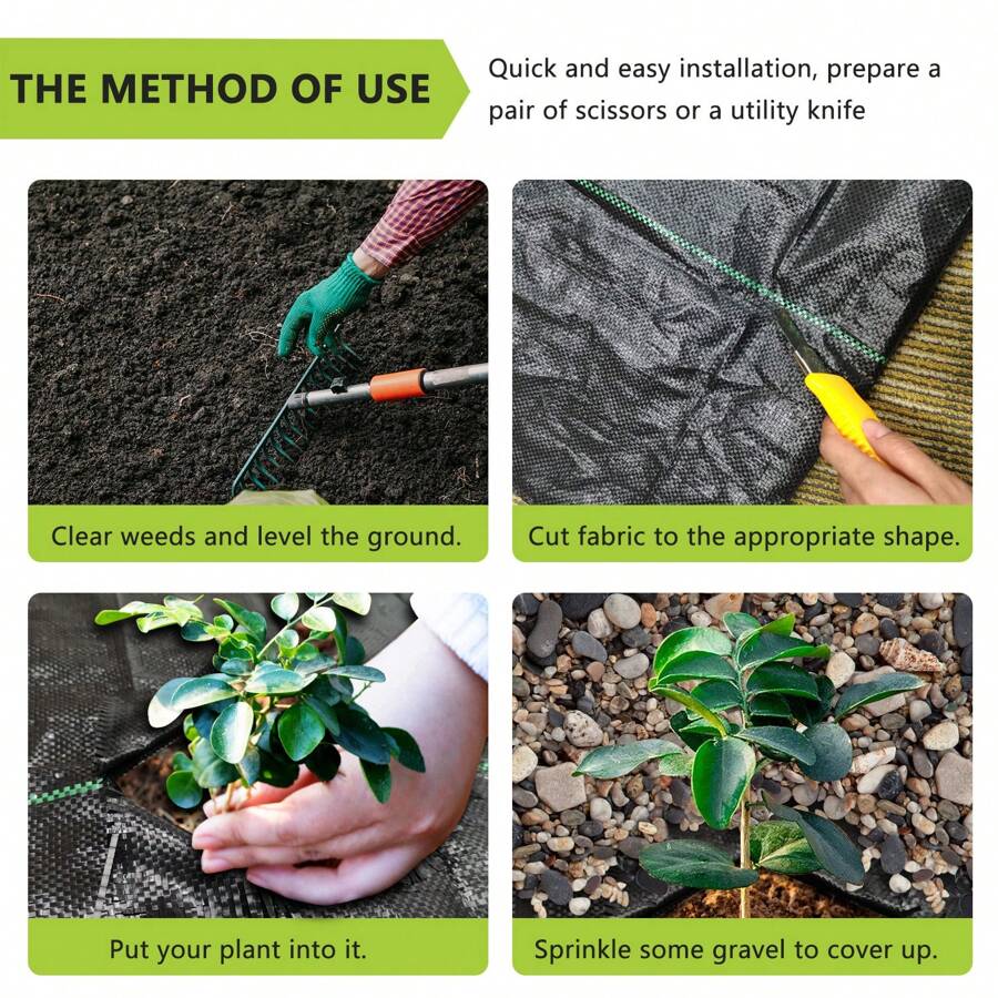 Landscape Fabric Weeds Barrier, Heavy Duty Ground Cover Weeds Barrier ...