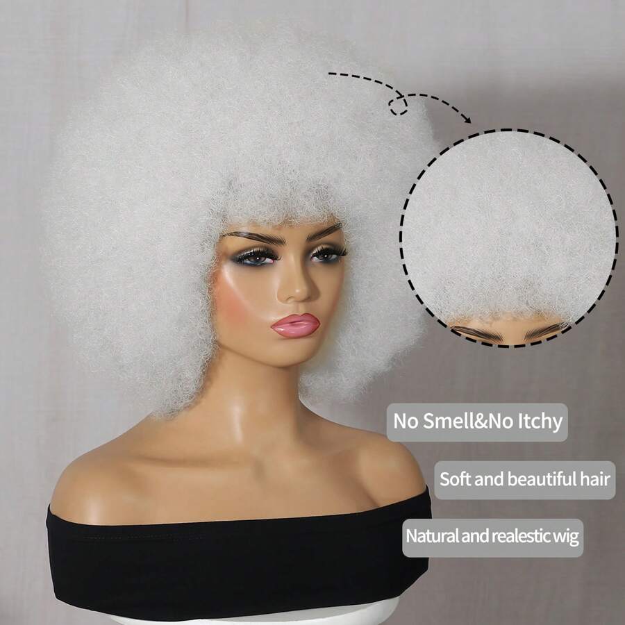 Wigs Soft Afro Hair 70s Wig For Women Afro Kinky Curly Hair Wigs With ...