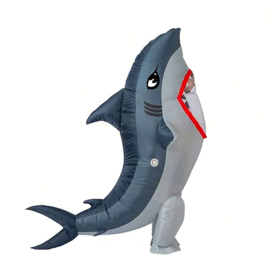 SYNCFUN Inflatable Costume Full Body Realistic Gray Shark Air Blow-Up ...