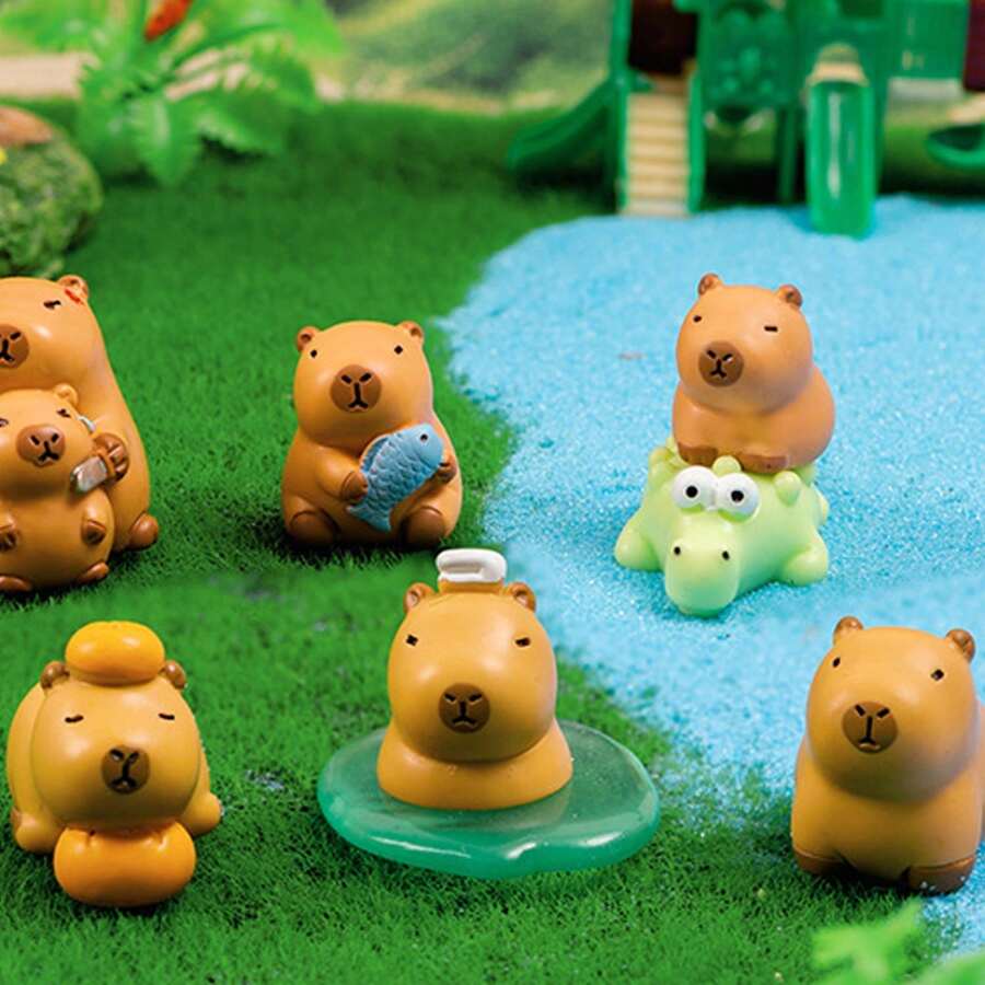 6/12Pcs Capybara Mini Capybara Mini Resin Figurines Capybara Mini Toy ...