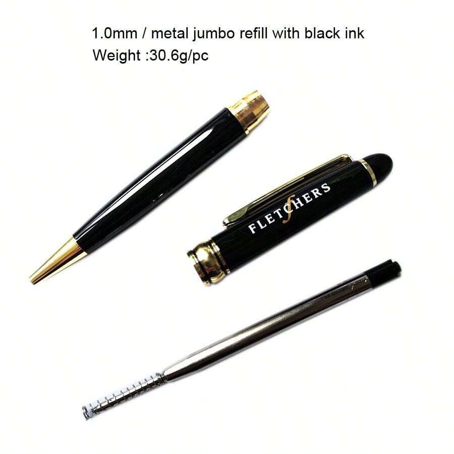 5-Pcs Luxury Heavy Metal Fine Point Ballpoint Pen, Black Ink Pen With 1 ...
