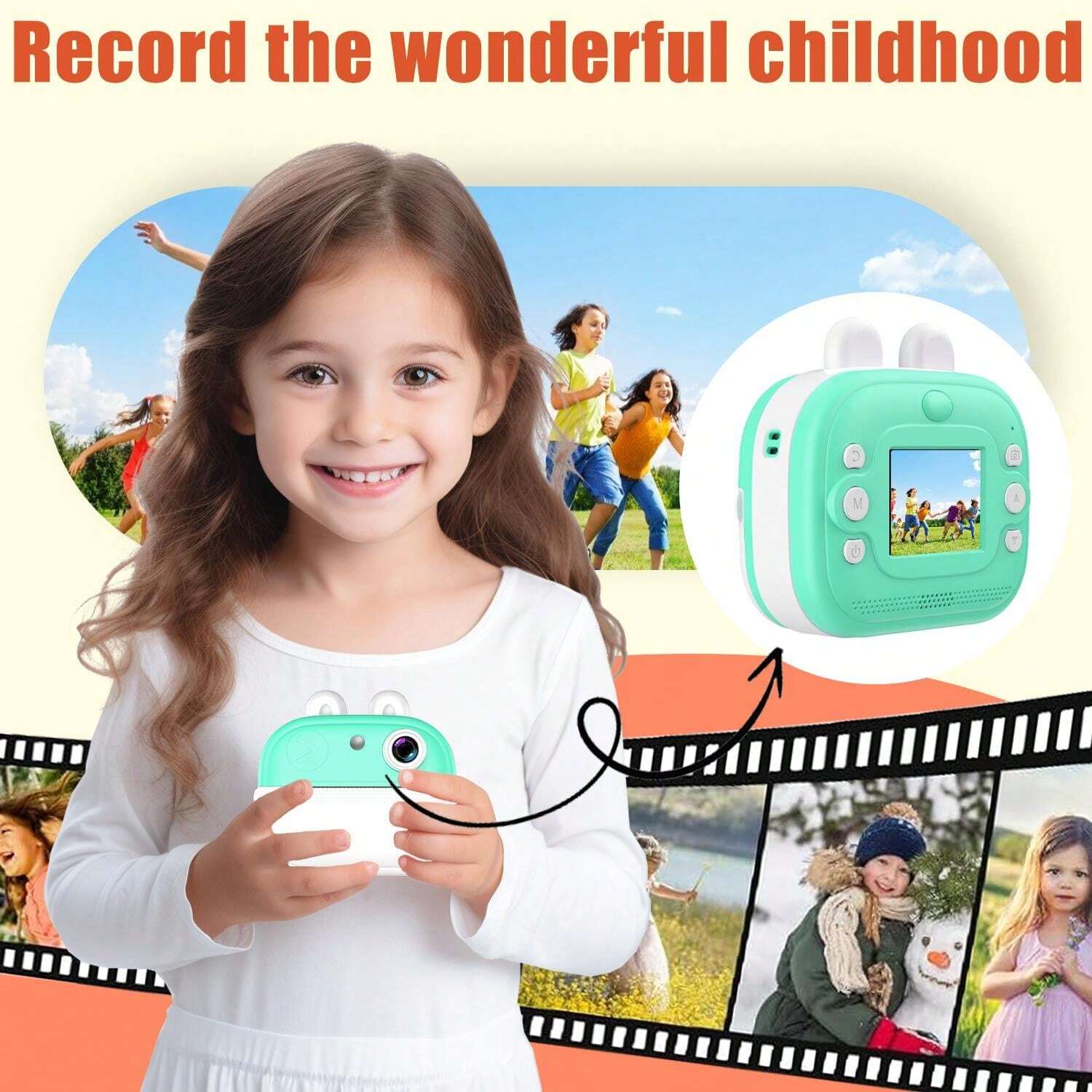Kids Camera Instant Print,2.5K Digital Video Instant Print Camera For ...