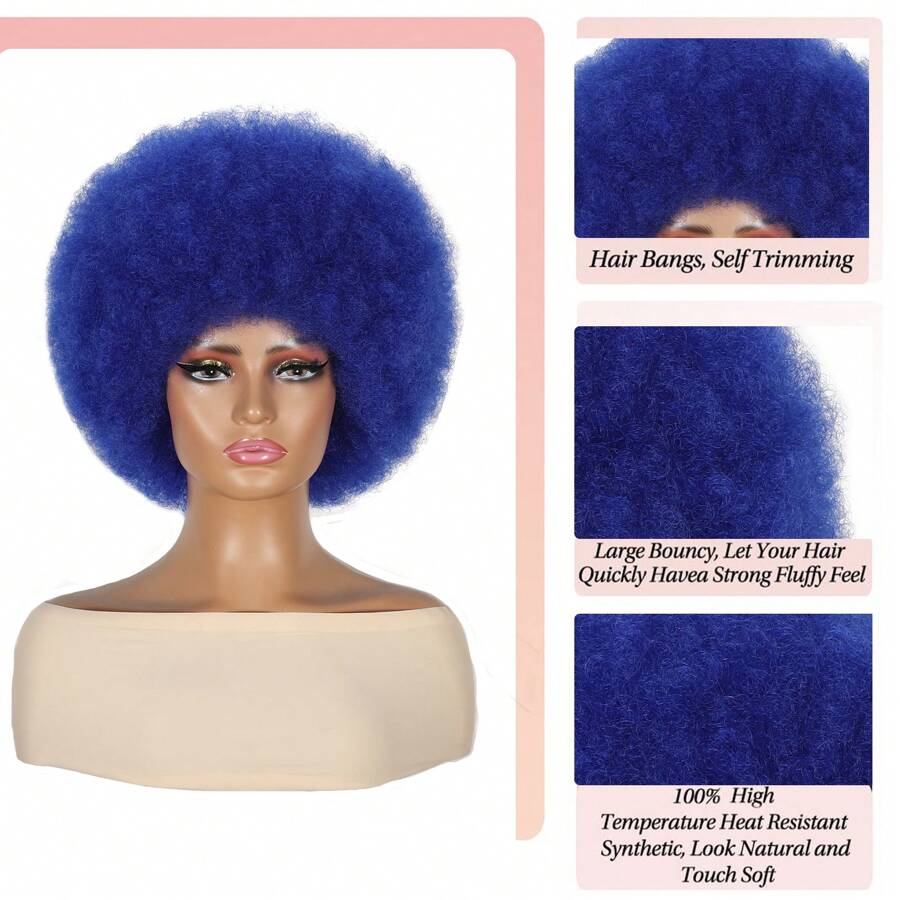 Soft Afro Hair Wig For Women Afro Kinky Curly Hair Wigs With Bangs ...
