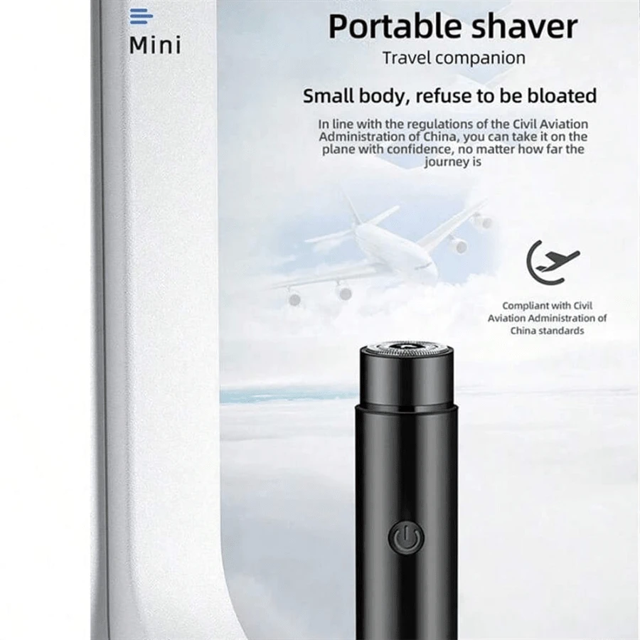 Mini Portable Electric Shaver, Self-Trimming Razor, Cordless ...
