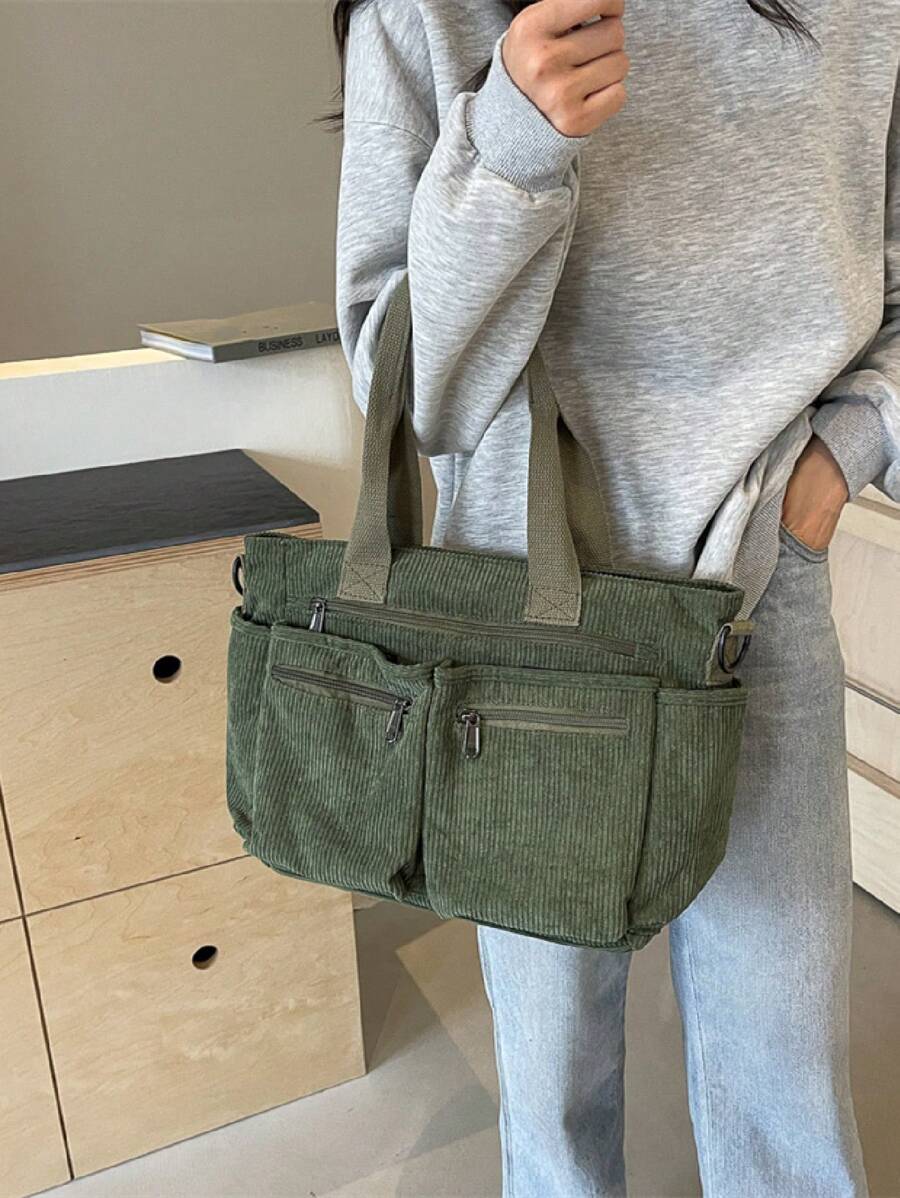 Fashionable And Concise Large Capacity Multiple Pocket Shoulder Tote ...