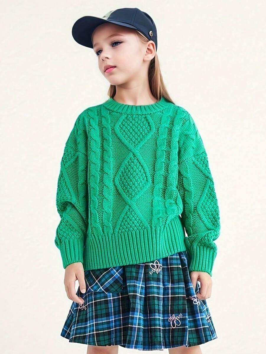 Annil เสื้อตัวหนา คอกลม สีพื้น สไตล์น่ารัก เรียบหรู สำหรับเด็กหญิง ...