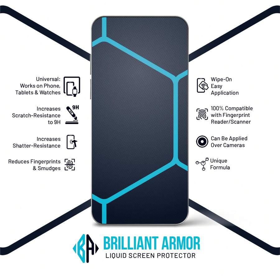 BRILLIANT ARMOR Liquid Glass Screen Protector - Wipe On Scratch And ...