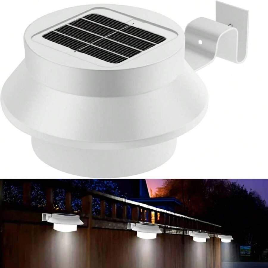 4 Pack Gutter Solar Lights Outdoor LED Gutter Lights Solar Powered For ...