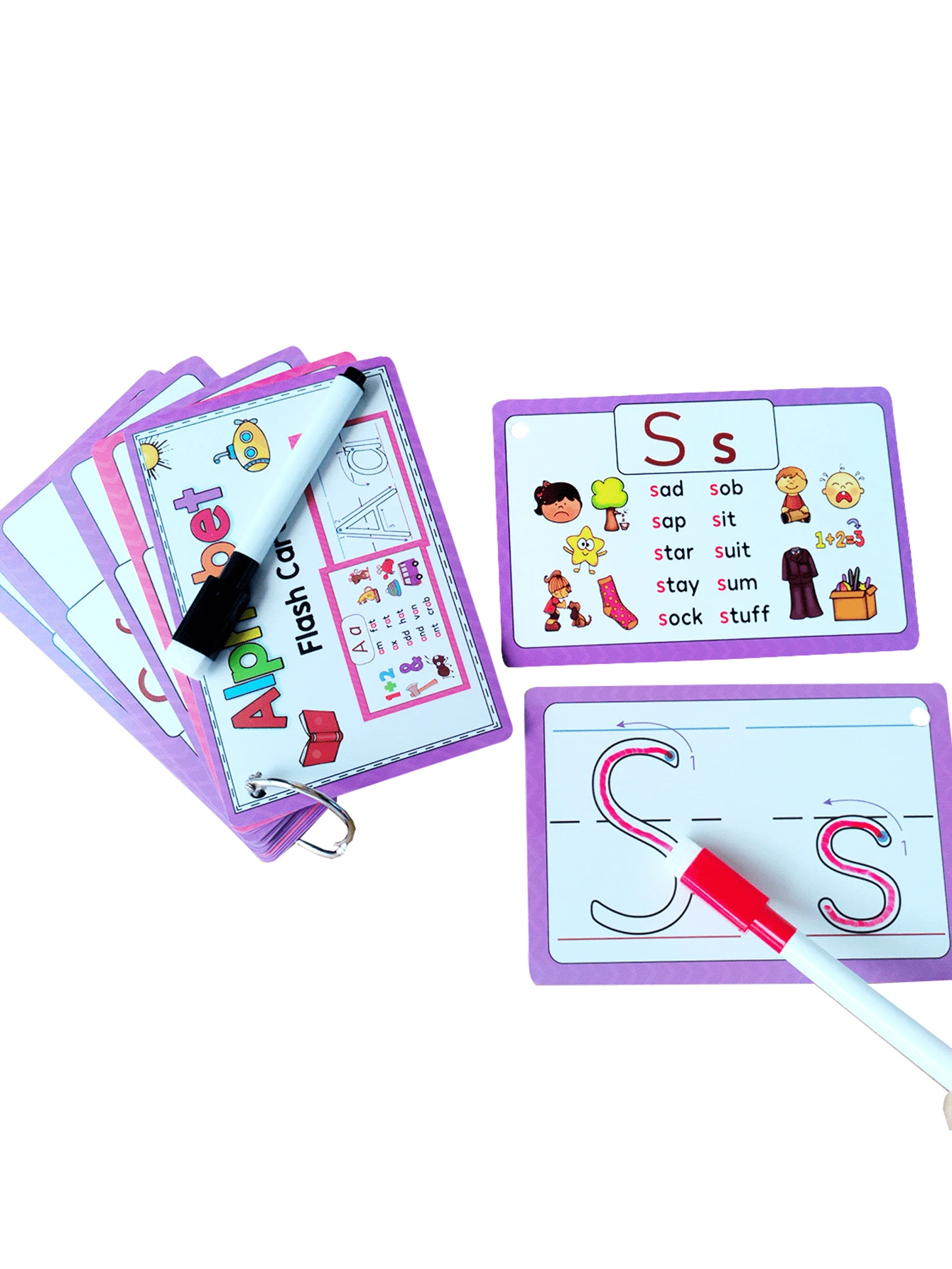 Stroke Sequential Letter Flashcards, Waterproof Reading Cards, Letter ...
