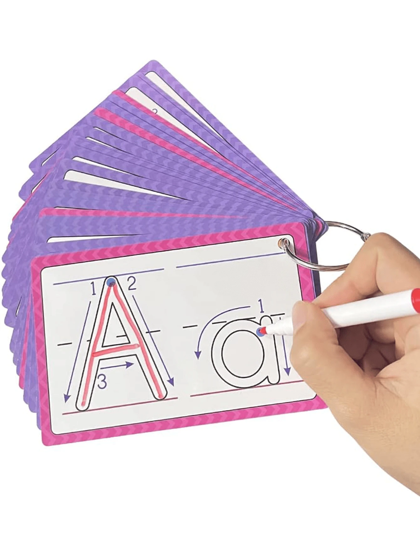 1 Pc Stroke Sequential Letter Flashcards, Waterproof Reading Cards ...