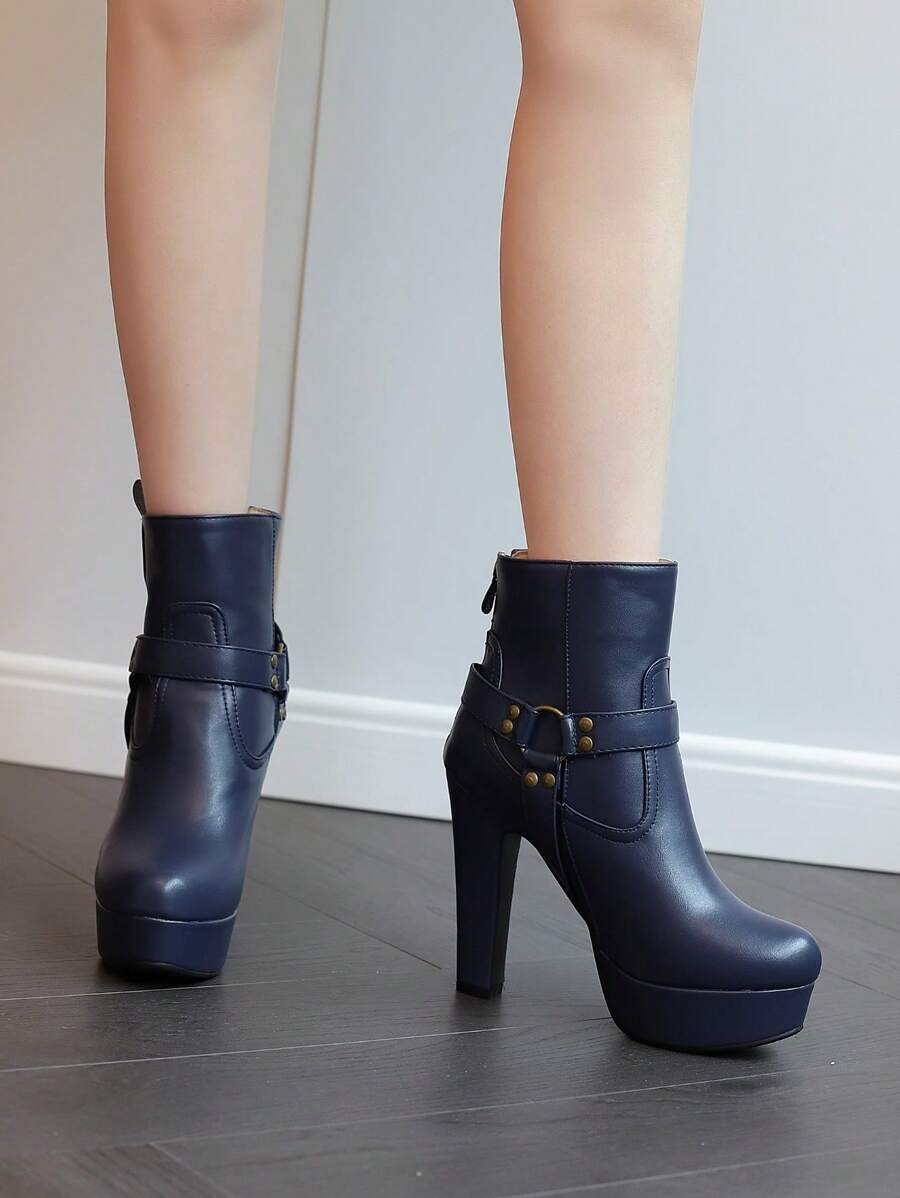 Botas de tobillo con puntera puntiaguda y plataforma impermeabilizada ...