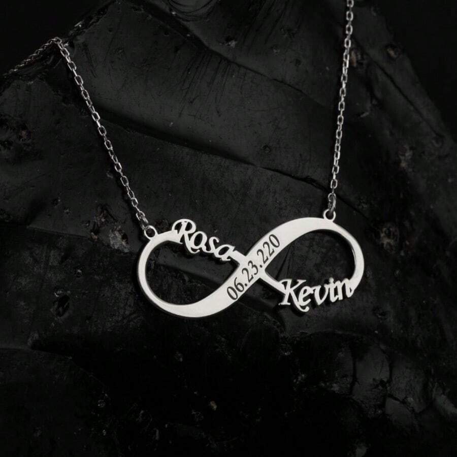 Collier personnalisé en argent sterling, cadeau pour couples, collier ...