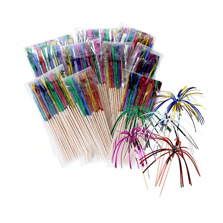 10/20/60pcs Vibrant Fireworks Cocktail Picks - Colorful Party ...