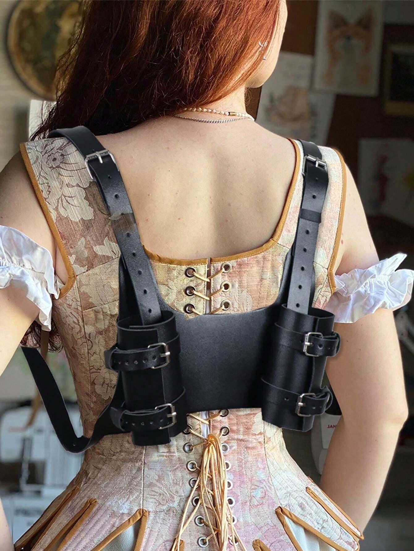 Medieval Sword Shoulder Double Back Scab Bard Sheath Frog Holder PU ...