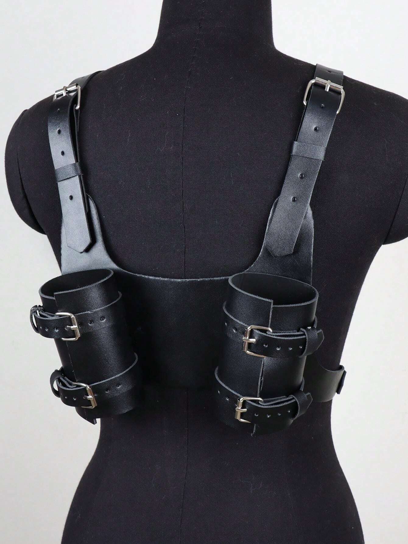 Medieval Sword Shoulder Double Back Scab Bard Sheath Frog Holder PU ...