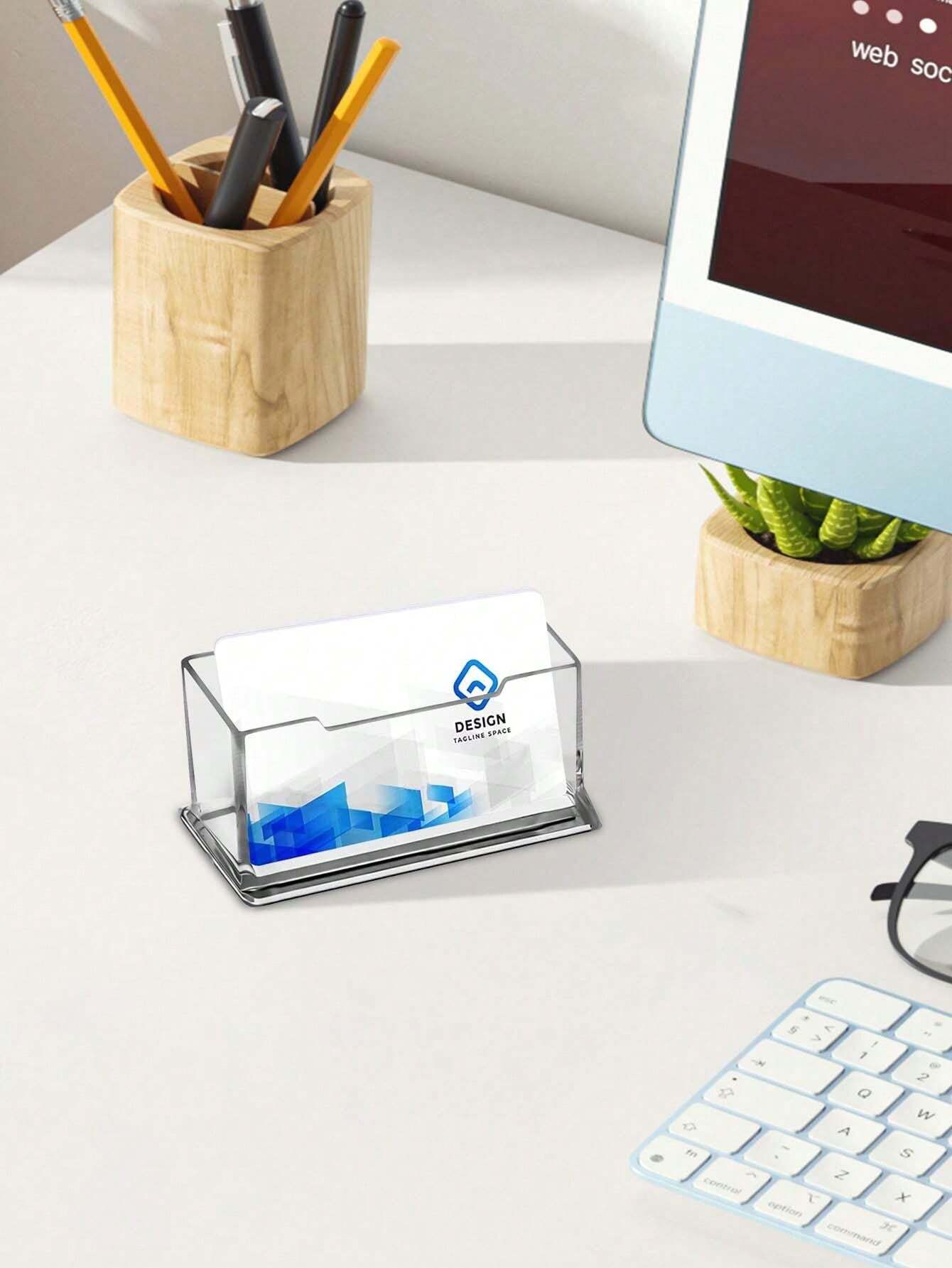 Acrylic Business Card Holder, Transparent Card Display Stand, Card ...
