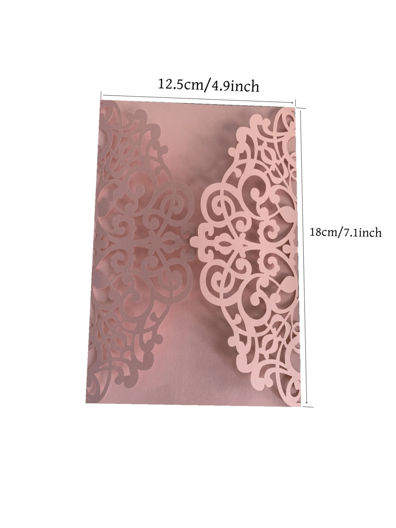 10 Sets Pink Laser Cut Wedding Invitation Cards With Envelopes, Inner ...