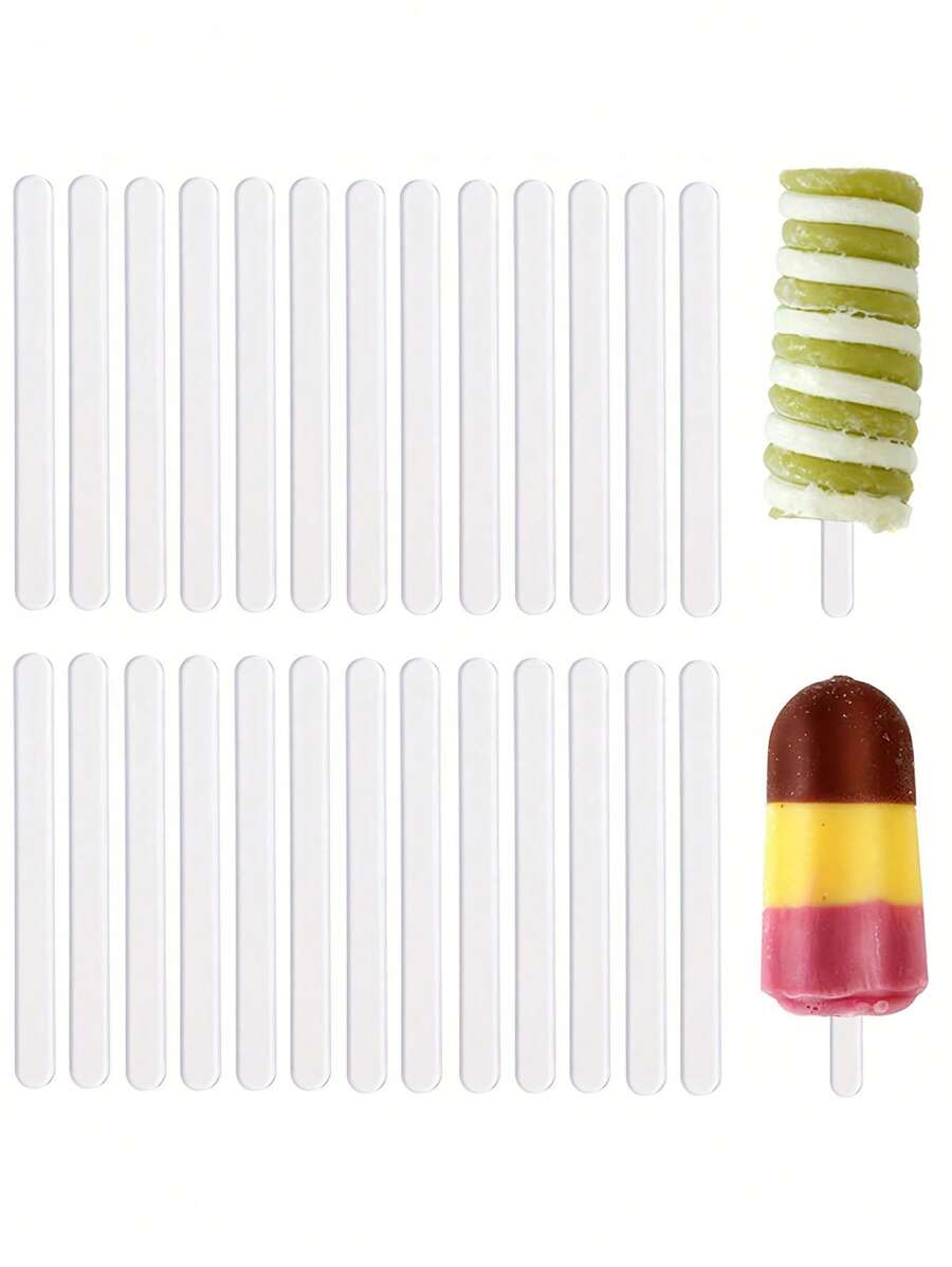 20pcs Acrylic Sticks Reusable Cakesicle Sticks Cake Pop Mold Mirror Lce ...