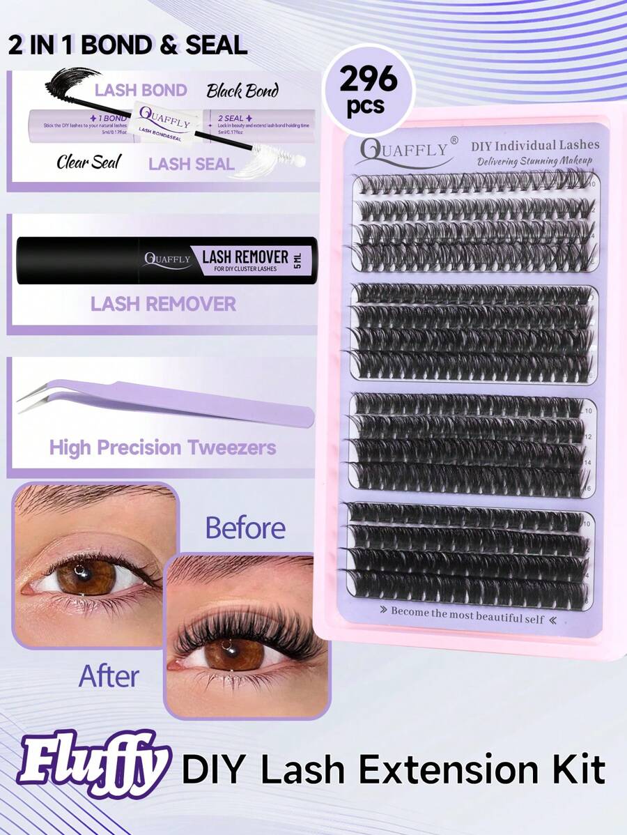 Lash Clusters Kit 296Pcs,50D 60D 80D 100D DIY Individual Lashes ...