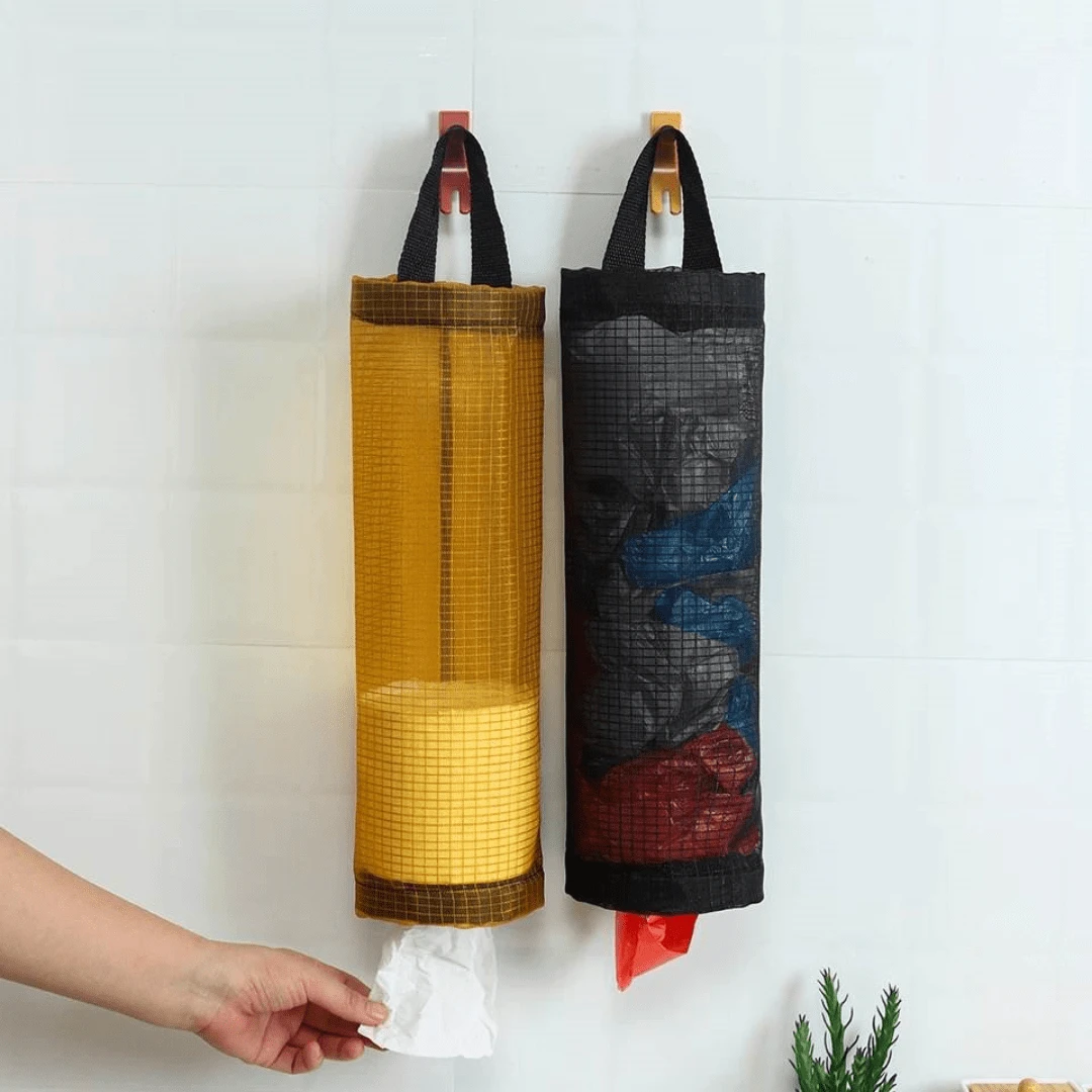 3/2/1pc Garbage Bag Storage Hanging Bag, Wall-Mounted Drawstring Shoe ...