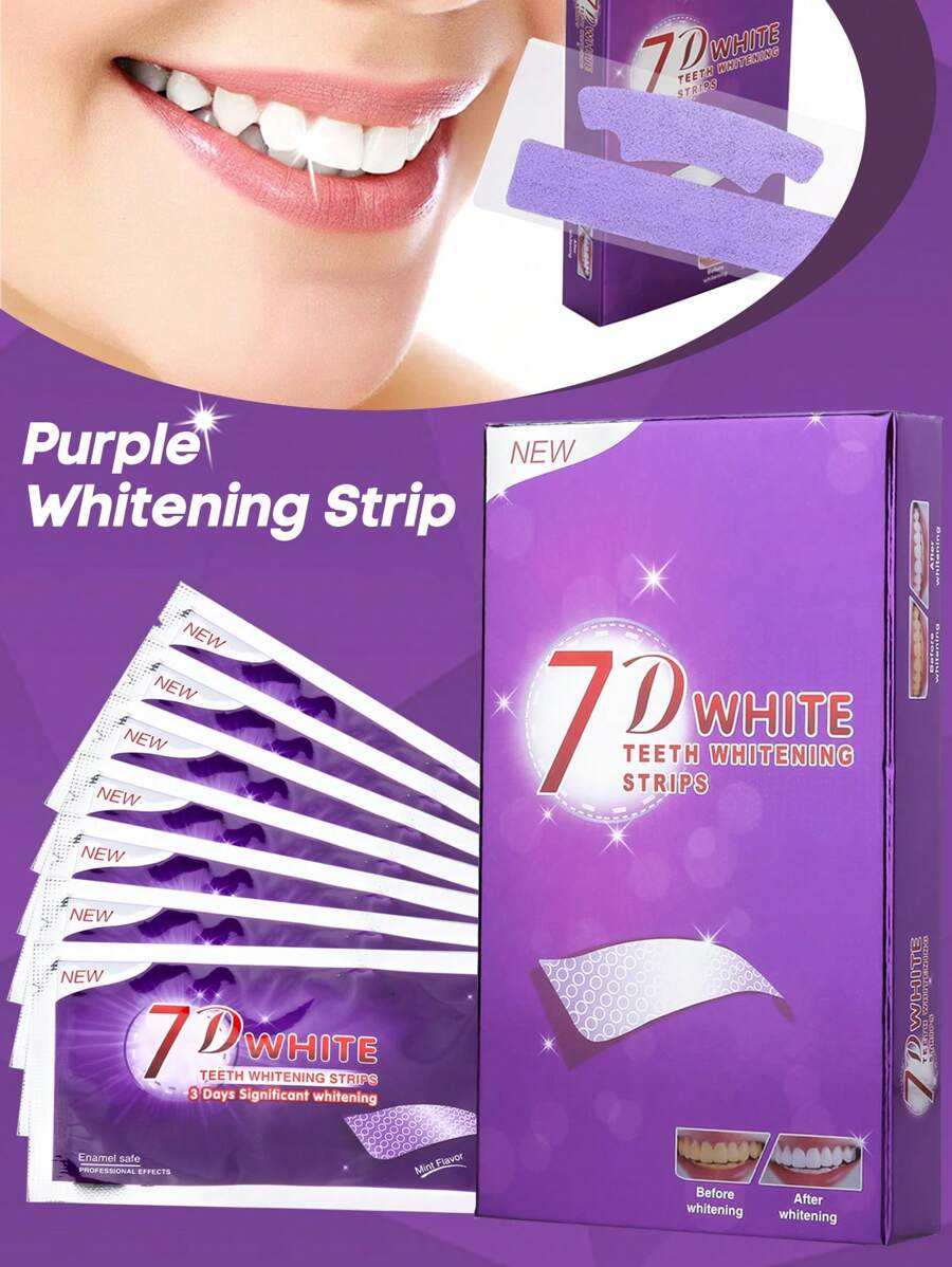 7D Teeth Whitening Strips Tooth Whitener Kit,Remove Yellow Teeth And ...