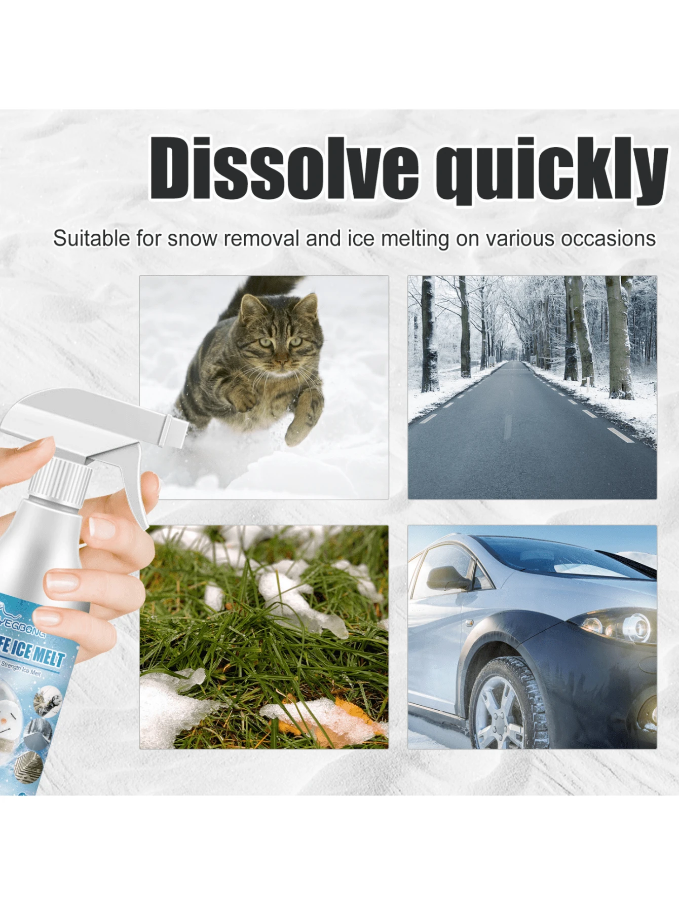 Yegbong Pet Safe Snow & Ice Melt - Quickly Melts Snow & Ice On ...