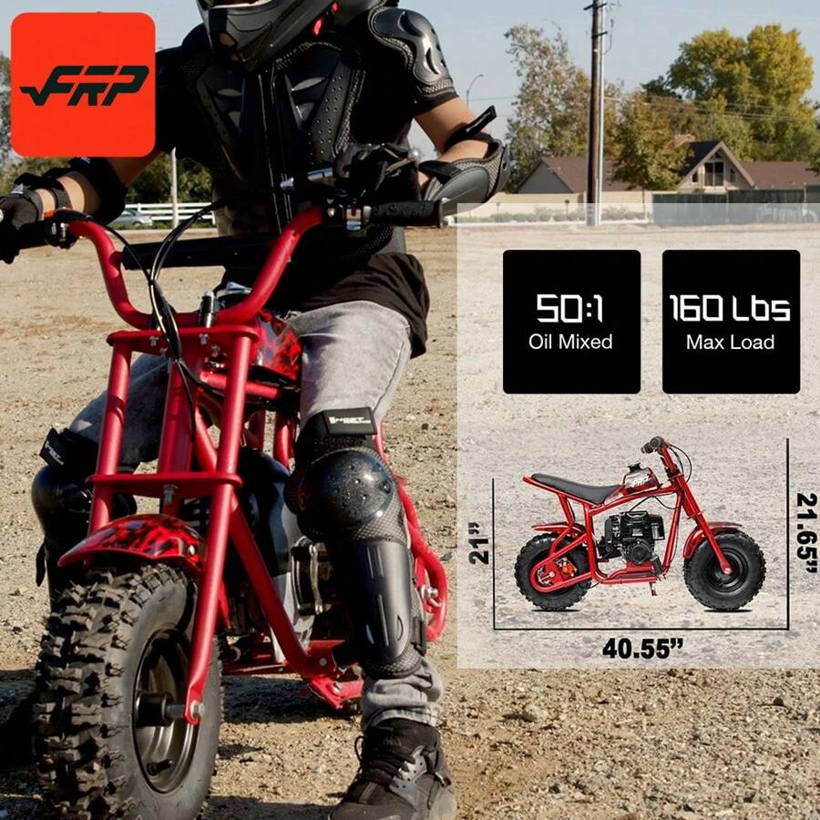 FRP DB003 50CC 2-Stroke Mini Dirt Bike, Mini Bike Gas Powered, Off Road ...