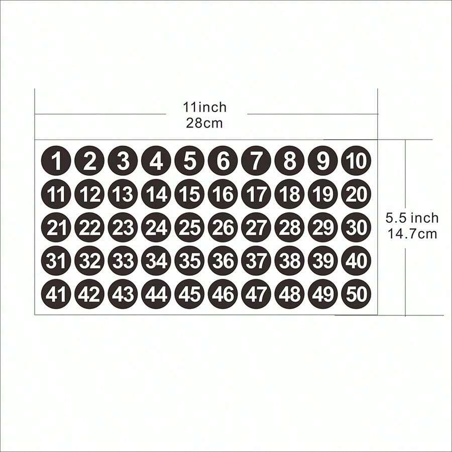 Autocollants numérotés imperméables, 15 feuilles, numérotation continue ...