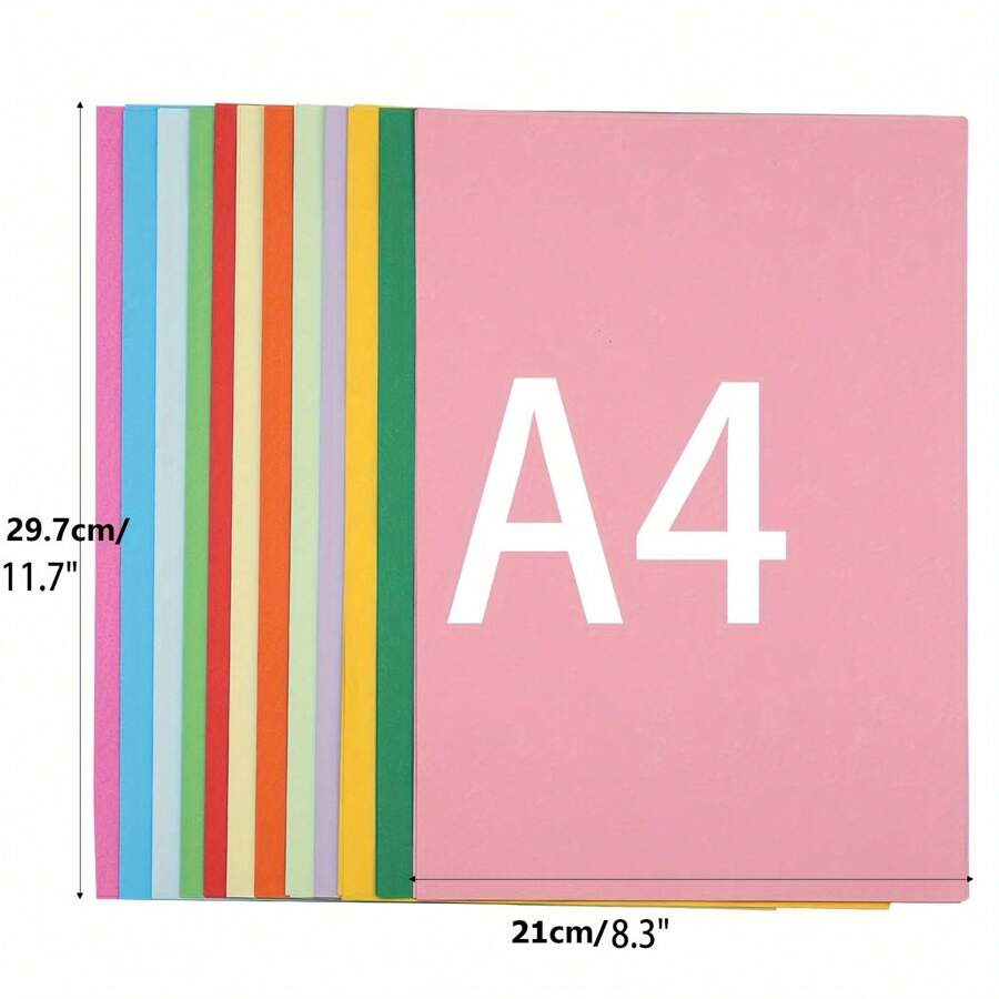 100-Pack A4 Origami Paper Assorted Color Craft Sheets For Printing ...