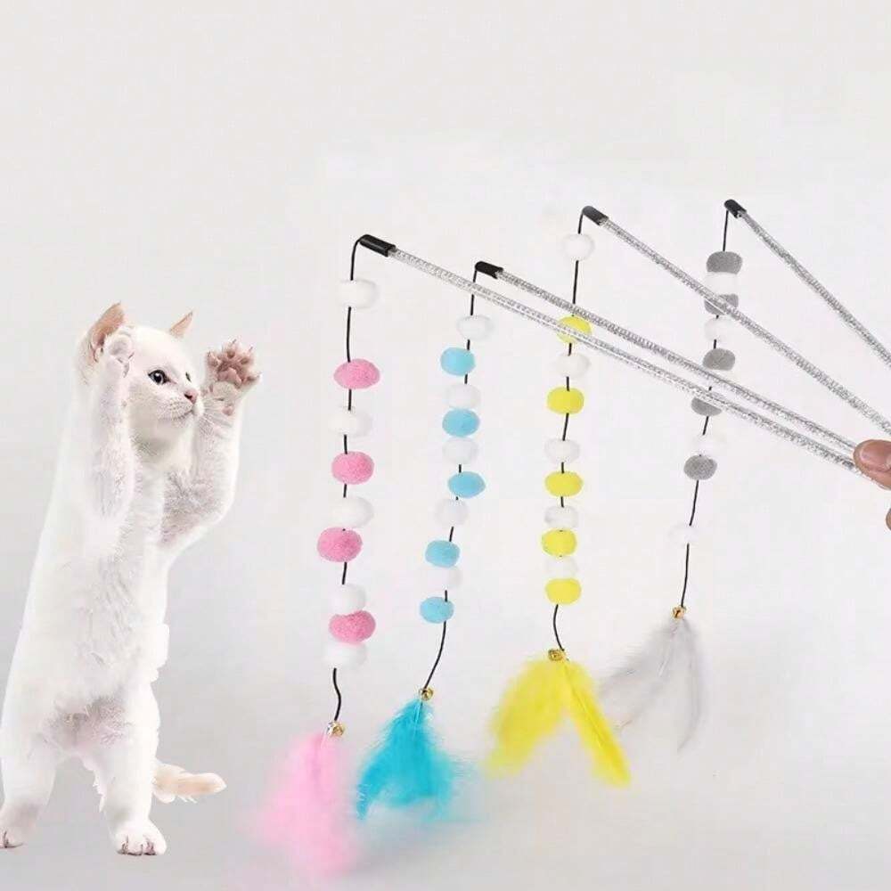 Cat Toys Wool Ball Cat Toys Interactive Teather Toys For Cats Sticks ...