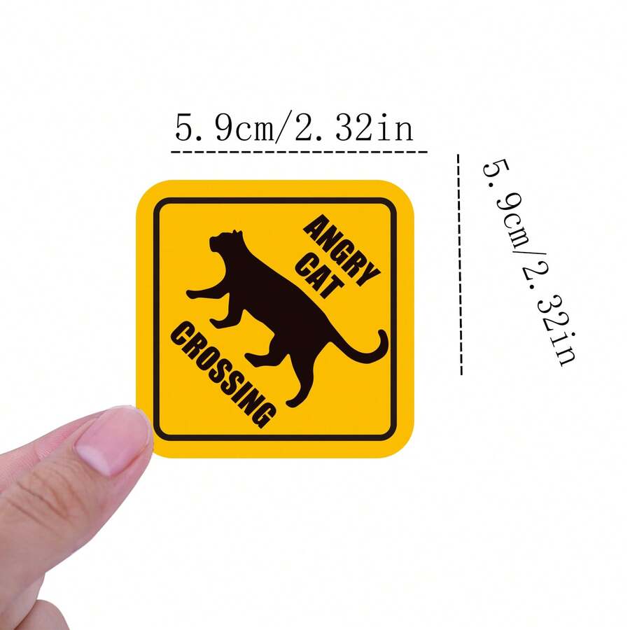 50PCS Warning Signs Stickers Aesthetic Vinyl Stickers Decals Scrapbook ...