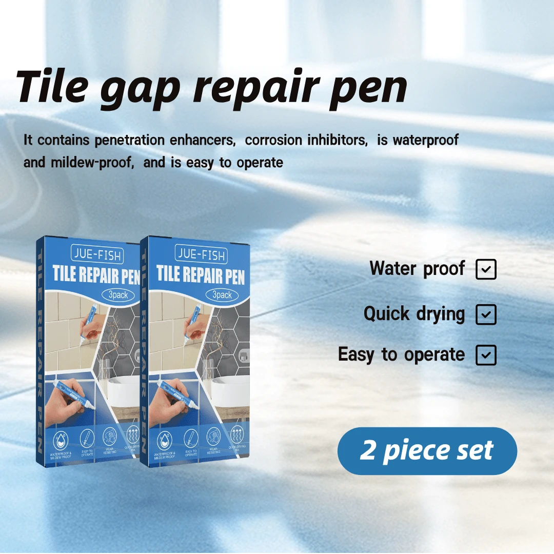 2-Piece Tile Repair Pen Bathroom Floor Gap Waterproof And Mildew-Proof ...