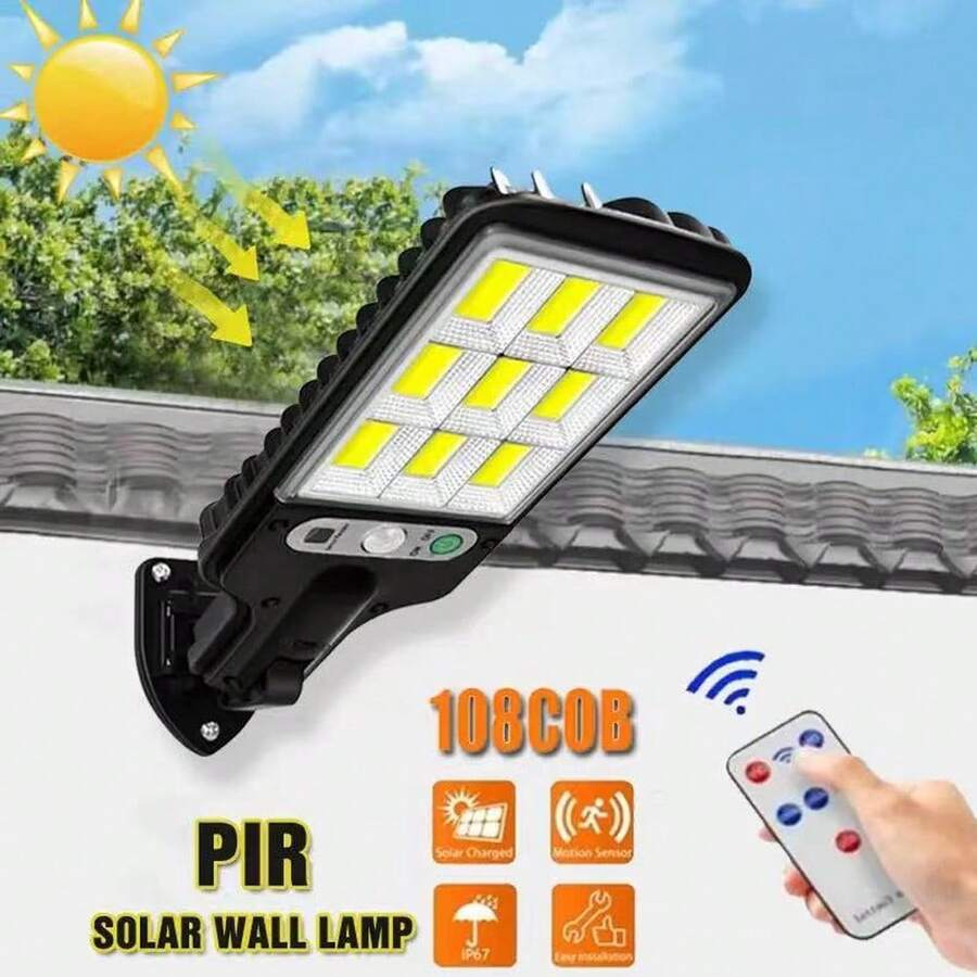 108cob LED Solar Light With 3 Lighting Modes, Outdoor Street Lights ...