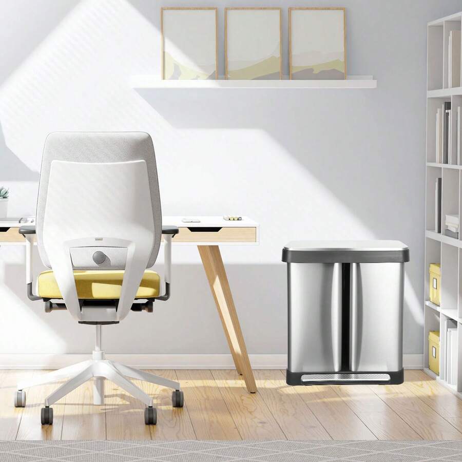 Trash Can, 2 X 8-Gallon Garbage Can For Kitchen, Recycling Kitchen Step ...