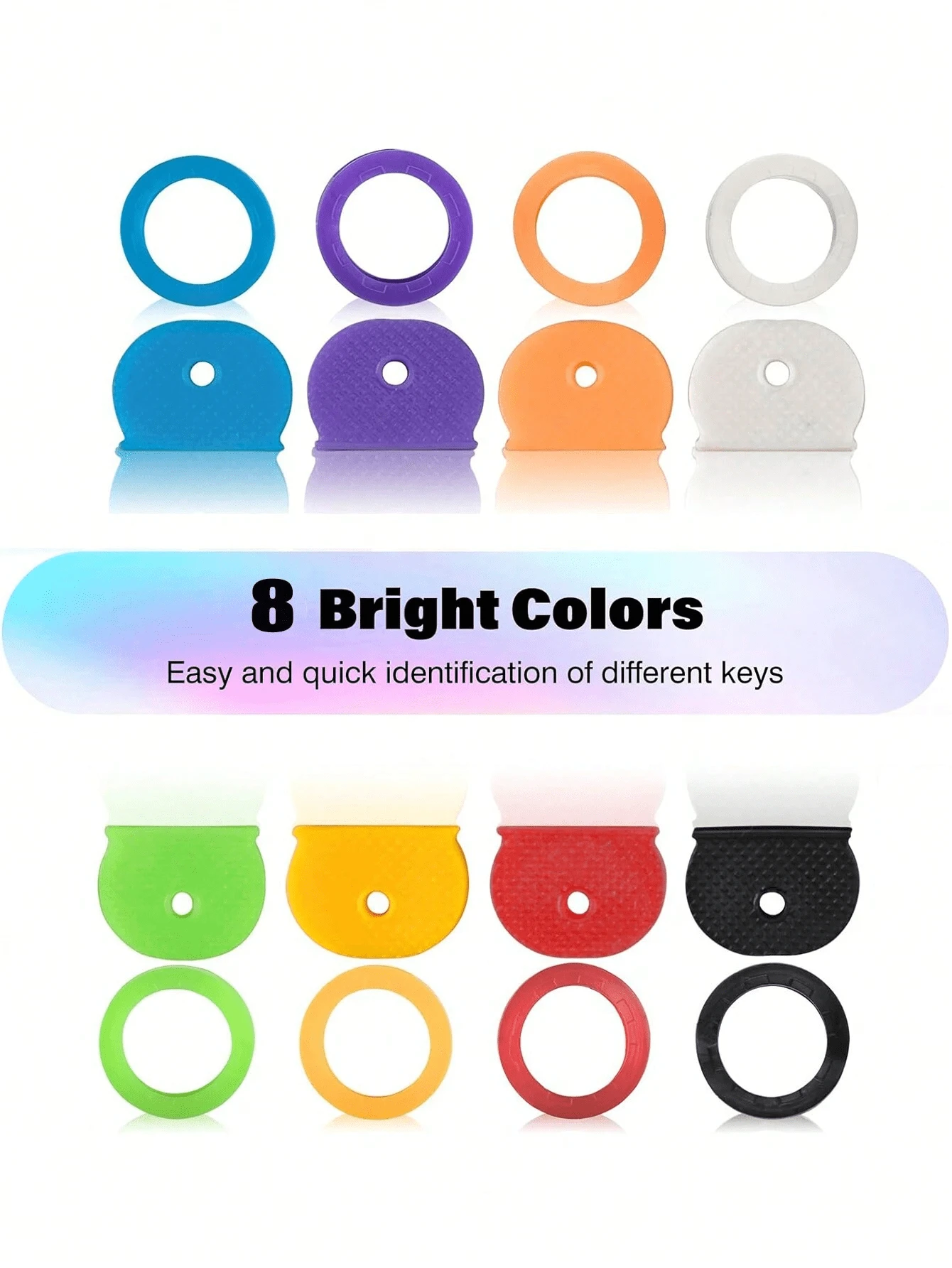 24Pcs Key Color Caps Covers Tags, Soft Rubber Key Identifiers, Plastic ...