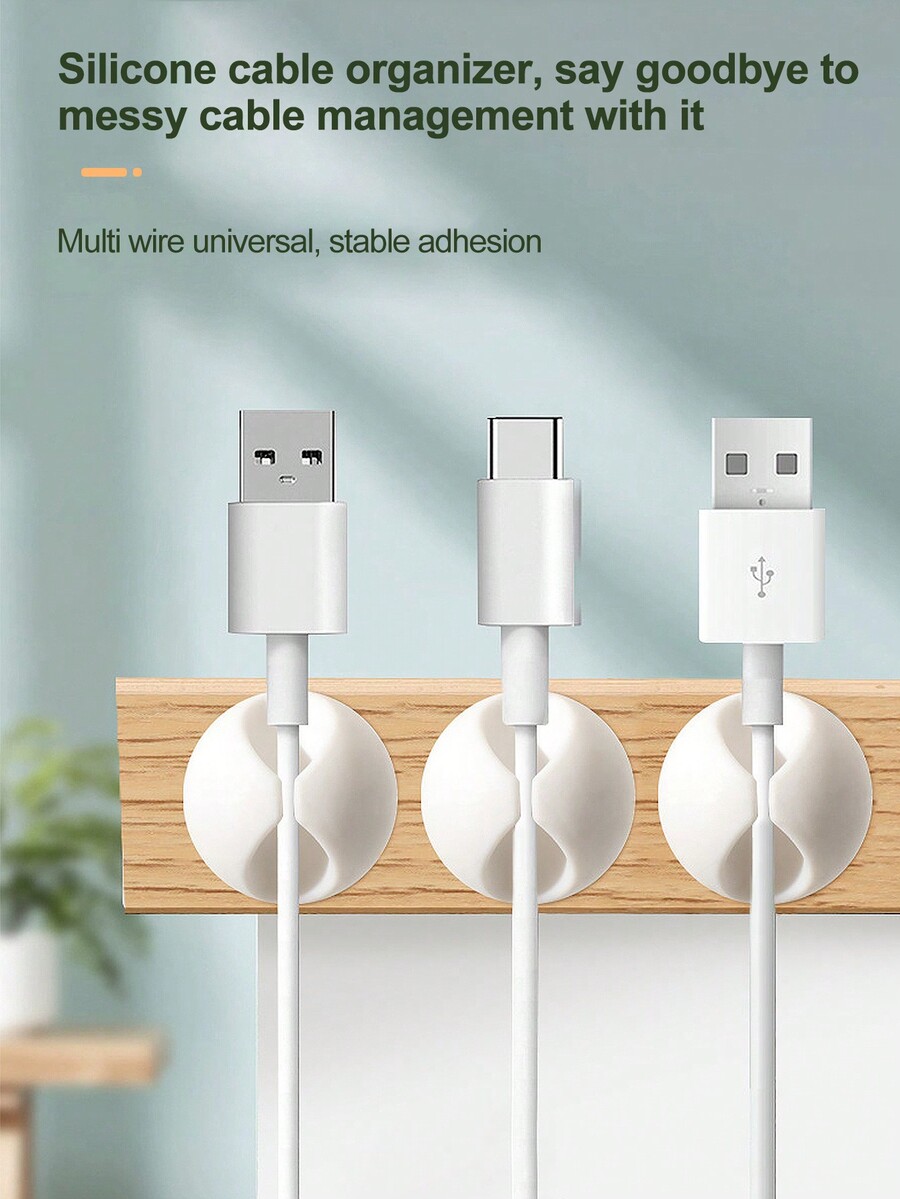 3pcs Desktop Cable Organizer Clips For Data/Earphone/Charging Cable ...