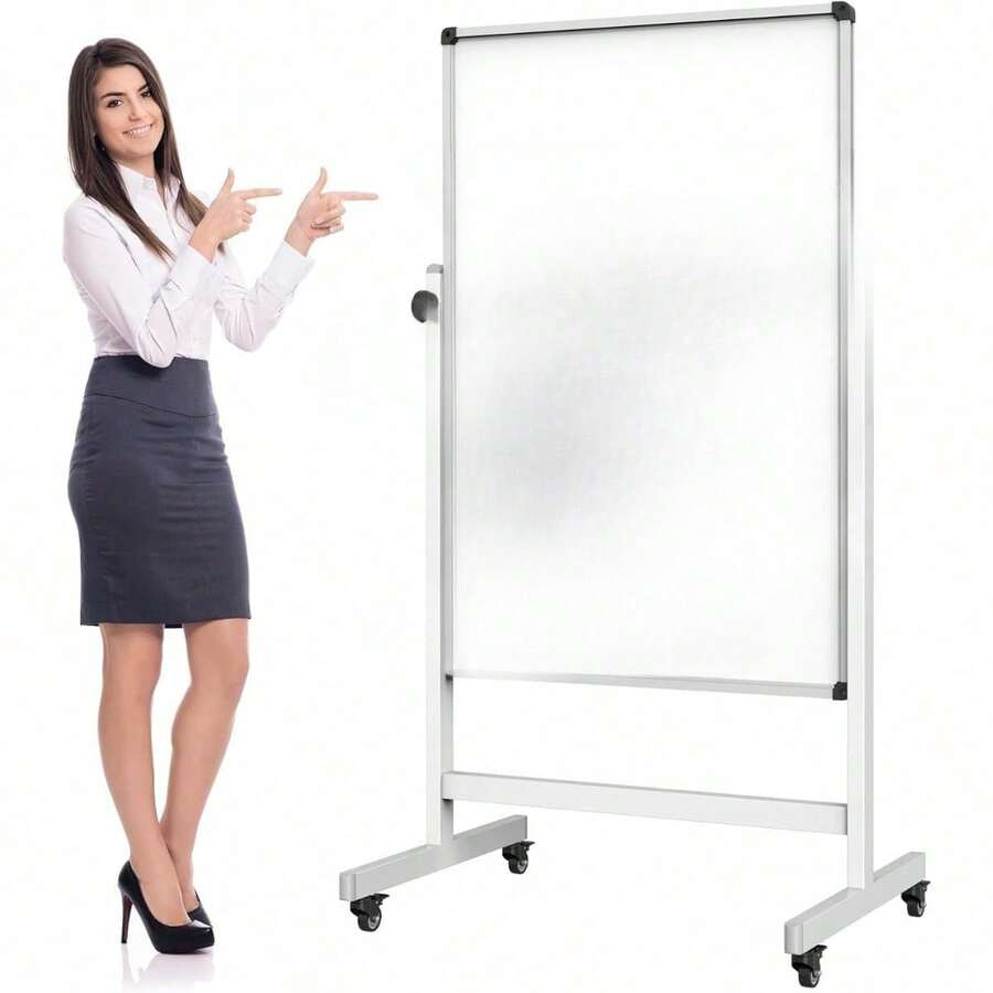 40x28 Inches Mobile Whiteboard, Double Sided Magnetic Dry Erase Board ...