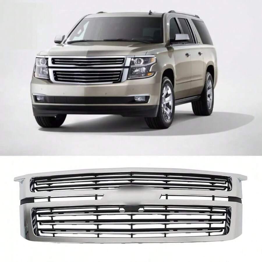 Front Upper Grille Chrome For 2015 2016 2017-2020 Chevy Tahoe/Suburban ...