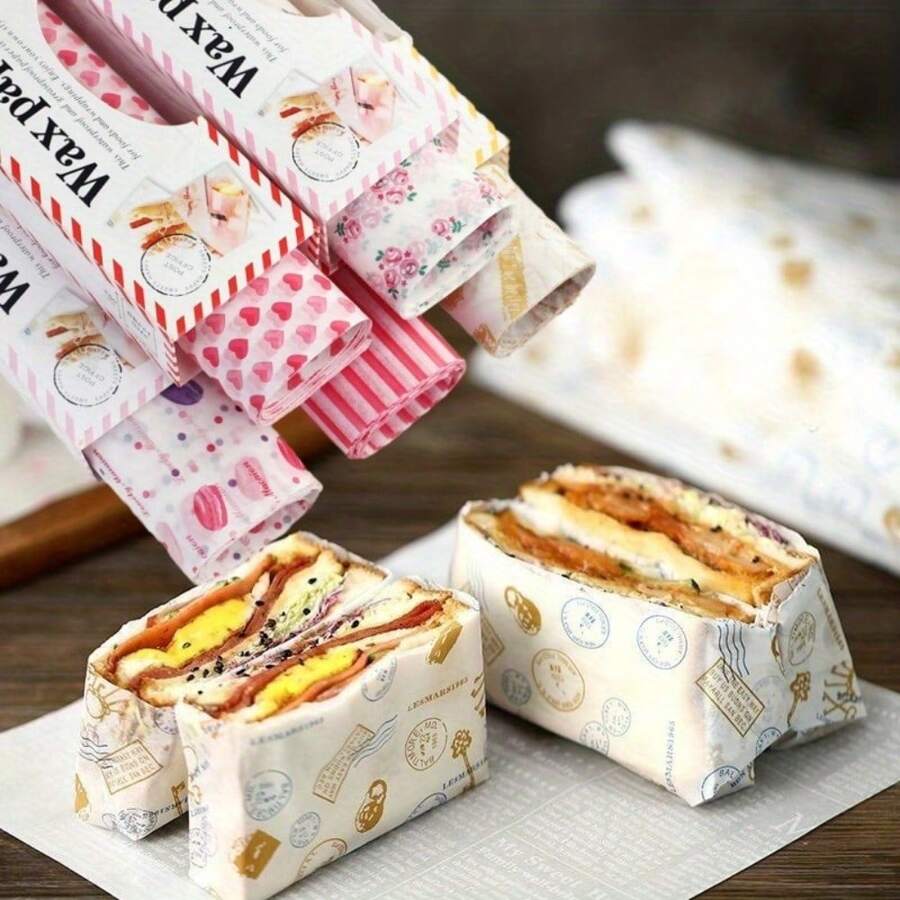 New Wax Paper Food Hamburger Sandwich Wrapping Paper, Pastry Paper ...