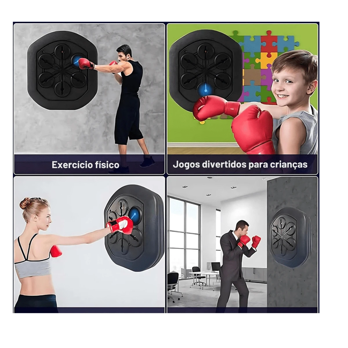 Máquina De Boxe Musical Bluetooth Recarregável De Parede Para Adulto e ...