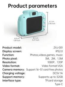 1080P Mini Portable Digital Camera, Color Toy Rechargeable Camera, 2 ...