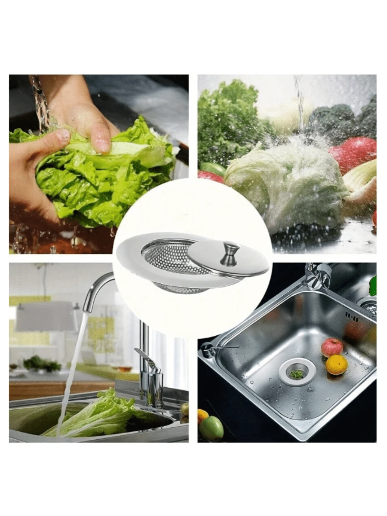 1pc Stainless Steel Drain Cover With Odor Blocker, Kitchen Sink ...