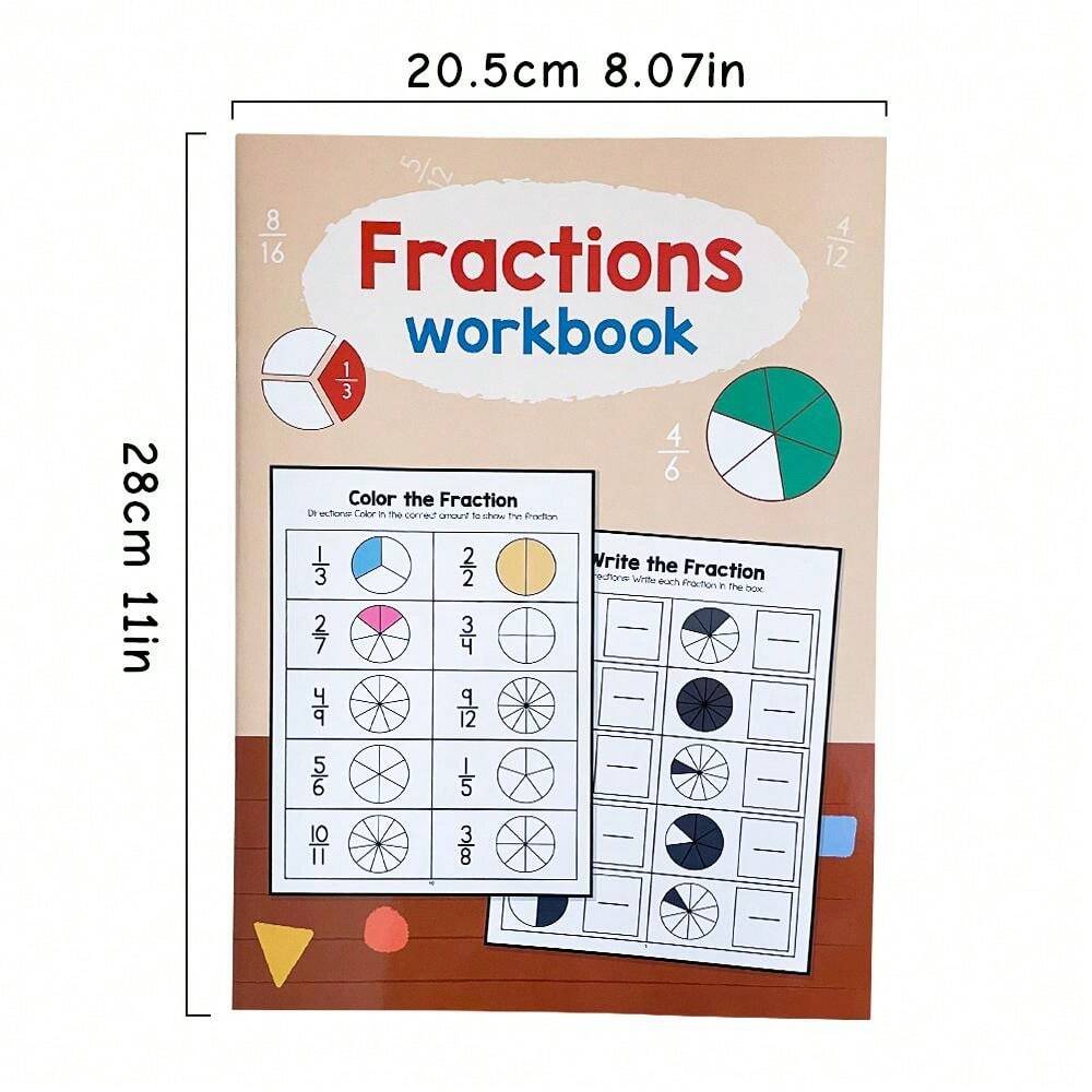 24 pages Cahier d'exercices de fractions pour les enfants, pratique ...