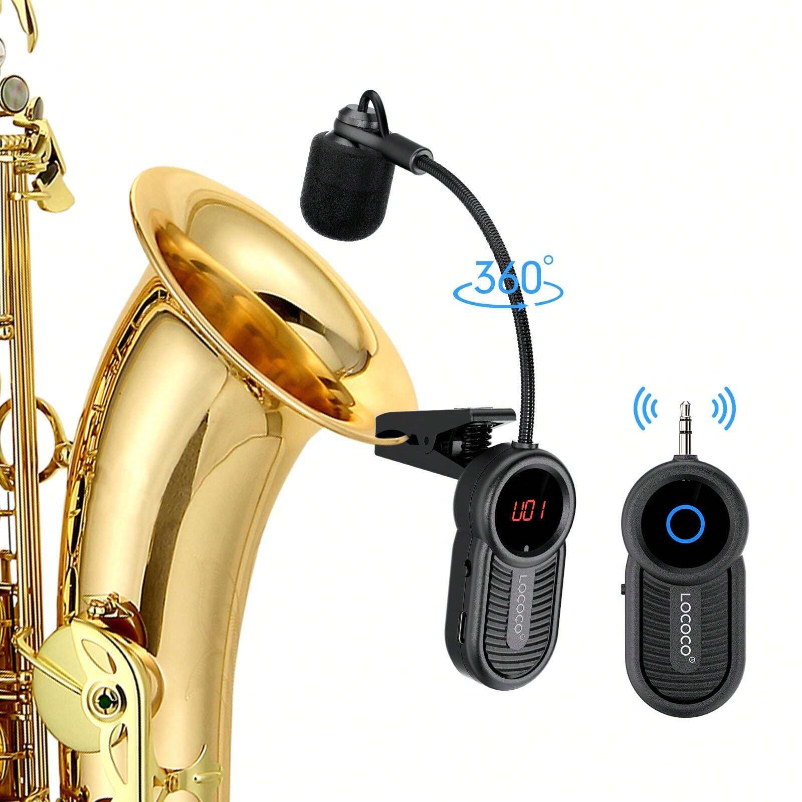 1 Pc Saxophone Microphone Professional Stage Equipment UHF Connect ...